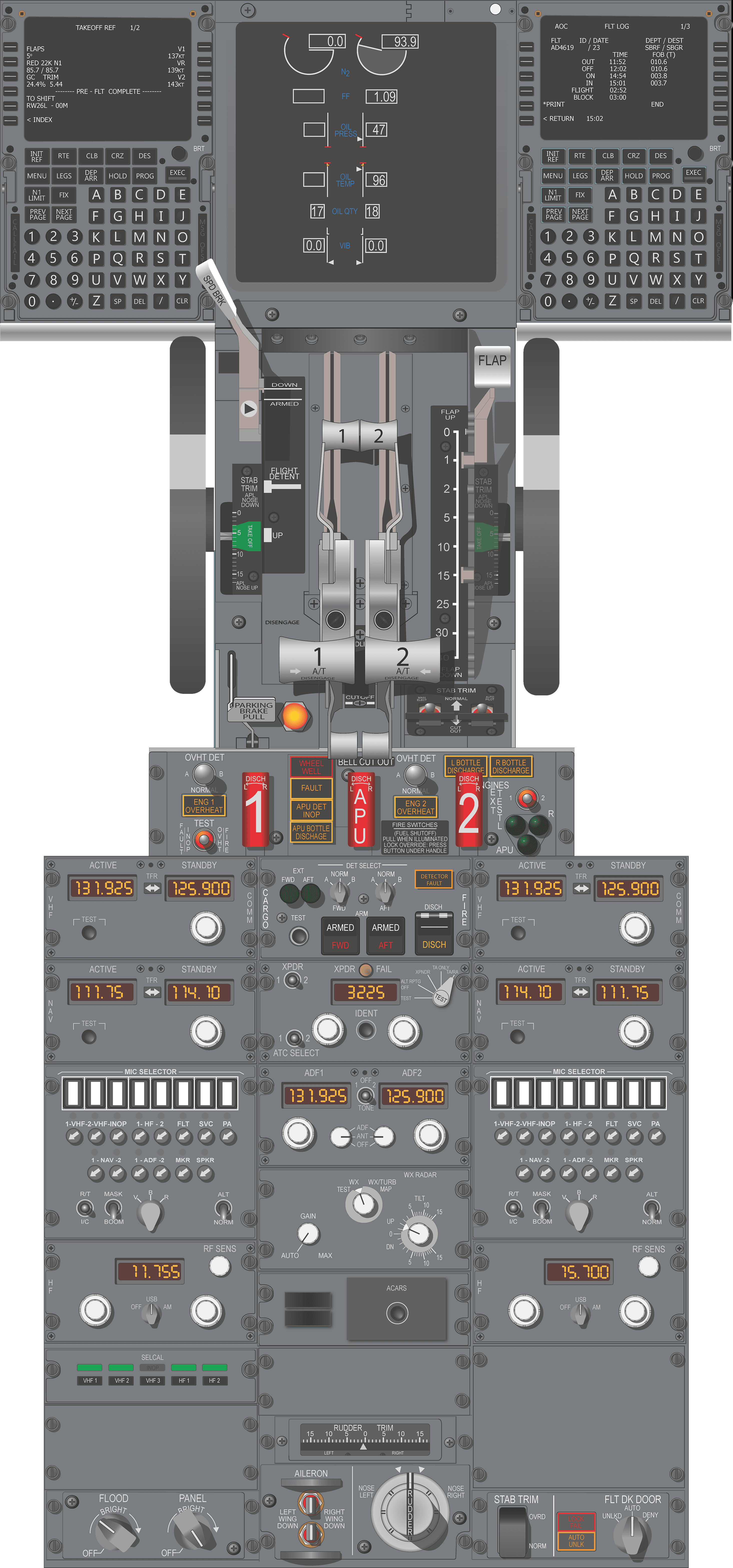 CDU-TQ-Pedestal - SimObsession - Home Built Boeing 737-800 Flight Simulator